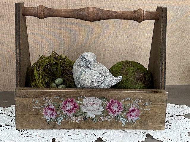Farmhouse Wood Toolbox, Shabby Chic Wooden Toolbox, Decorative Toolbox ...