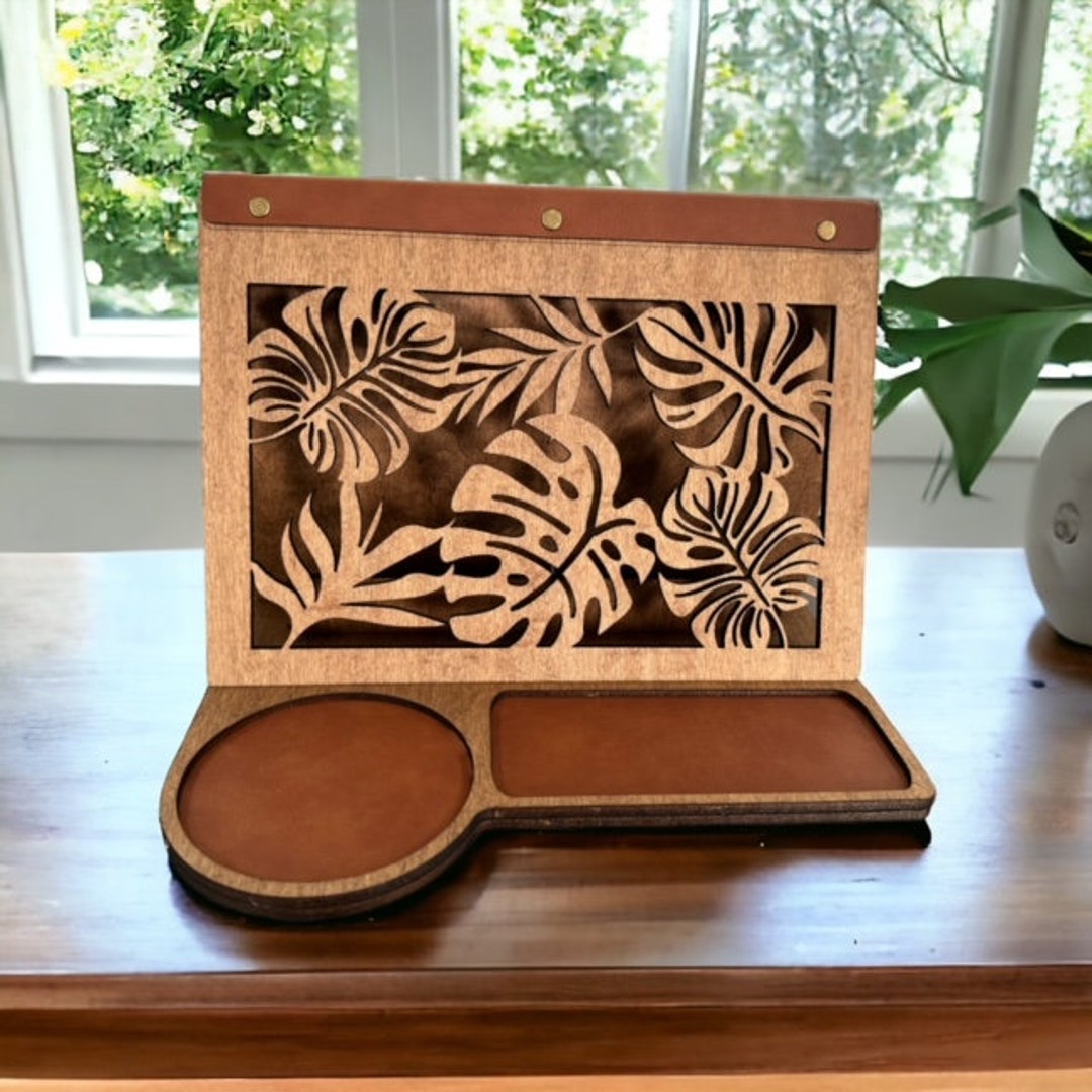Wooden Book Valet Tray, Nightstand Book Nook Page Holder, Book Lovers ...