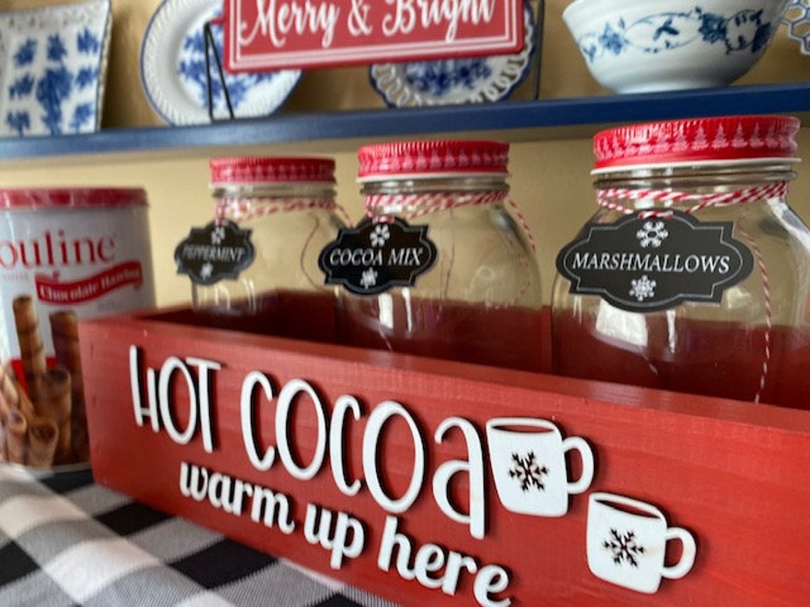 Hot Cocoa Bar Tray Cocoa Bar Box Hot Chocolate Station | Etsy