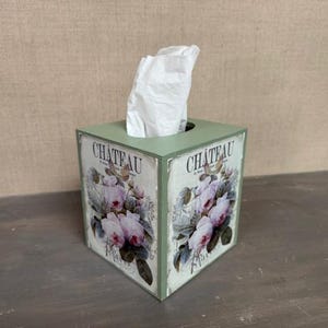 French Country Tissue Box, Tissue Box Cover, Peonies Tissue Box Cover ...