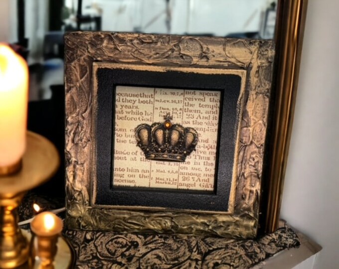 Crown Decor, French Country Decor, 3D Wall Plaque, Crown Tabletop Decor ...