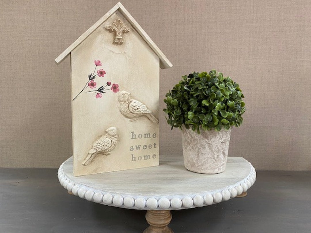 Rustic Farmhouse Home Sweet Home Shelf Sitter Sign, Birds Sign ...