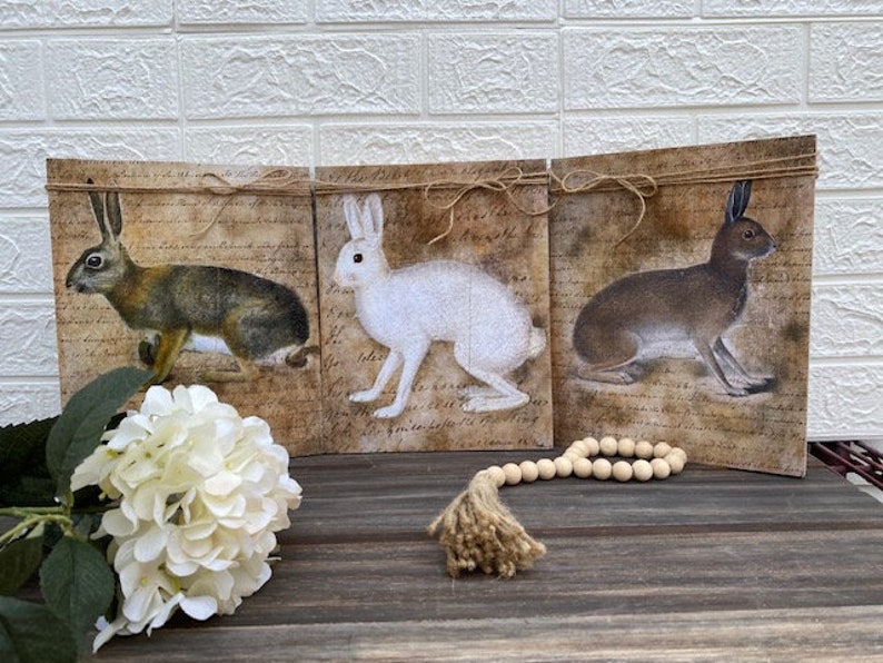 Vintage Rabbit Sign Farmhouse Rabbit Sign Primitive Rabbit - Etsy
