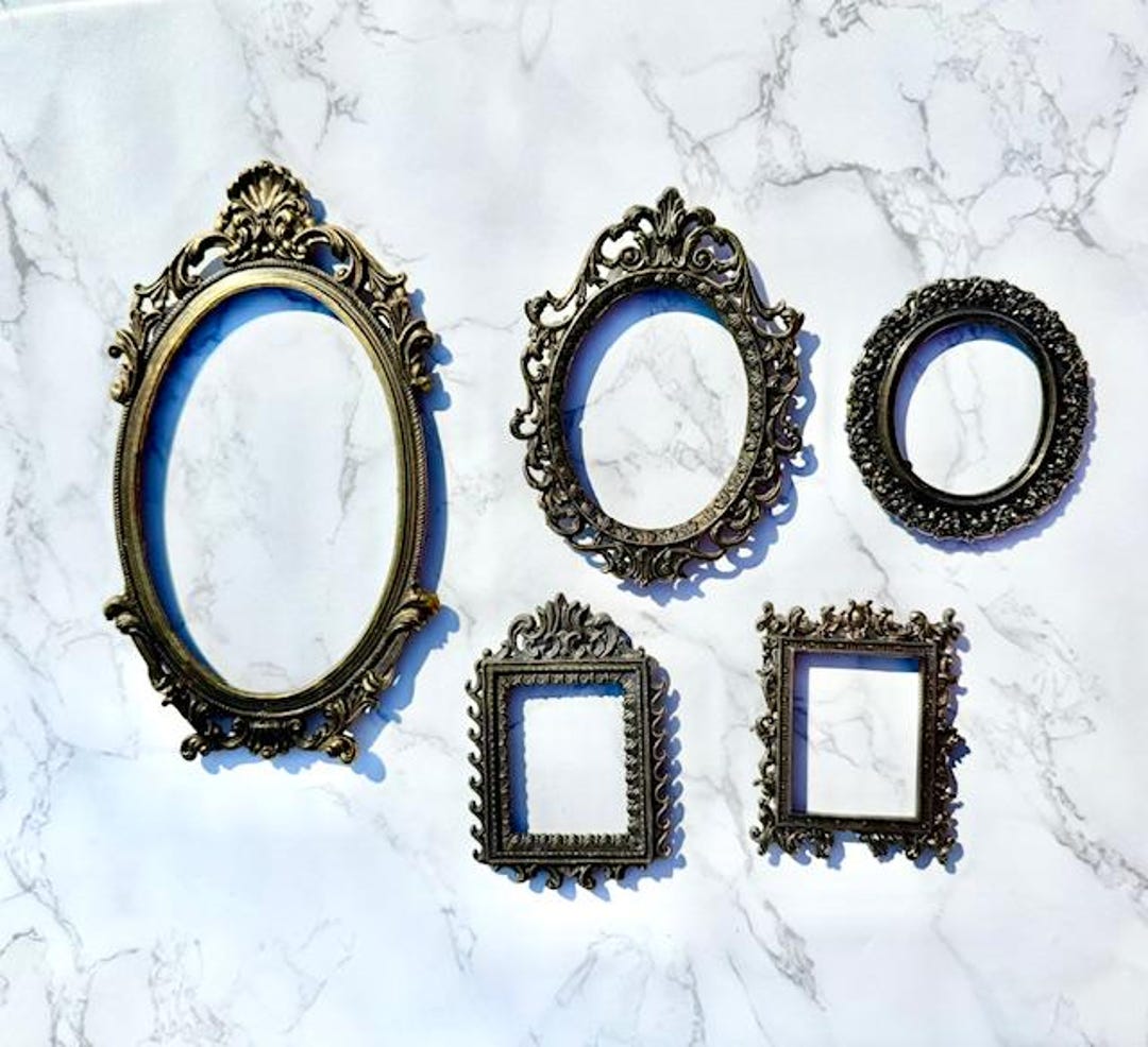 Vintage Ornate Fancy Brass Frames, Wall Decor Italy, Small Ornate Brass ...