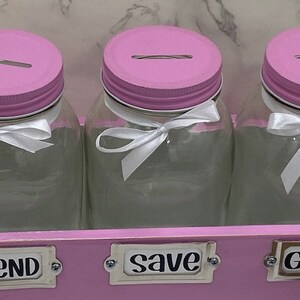 Personalized Save Spend Give Bank: Kids Money Jar Set - Etsy
