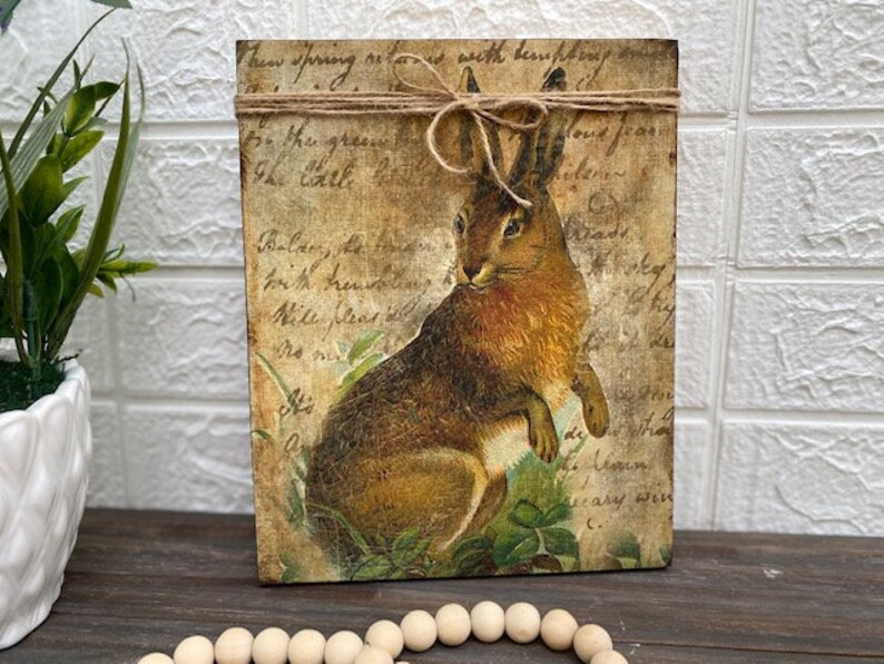 Vintage Rabbit Sign Farmhouse Rabbit Sign Primitive Rabbit - Etsy