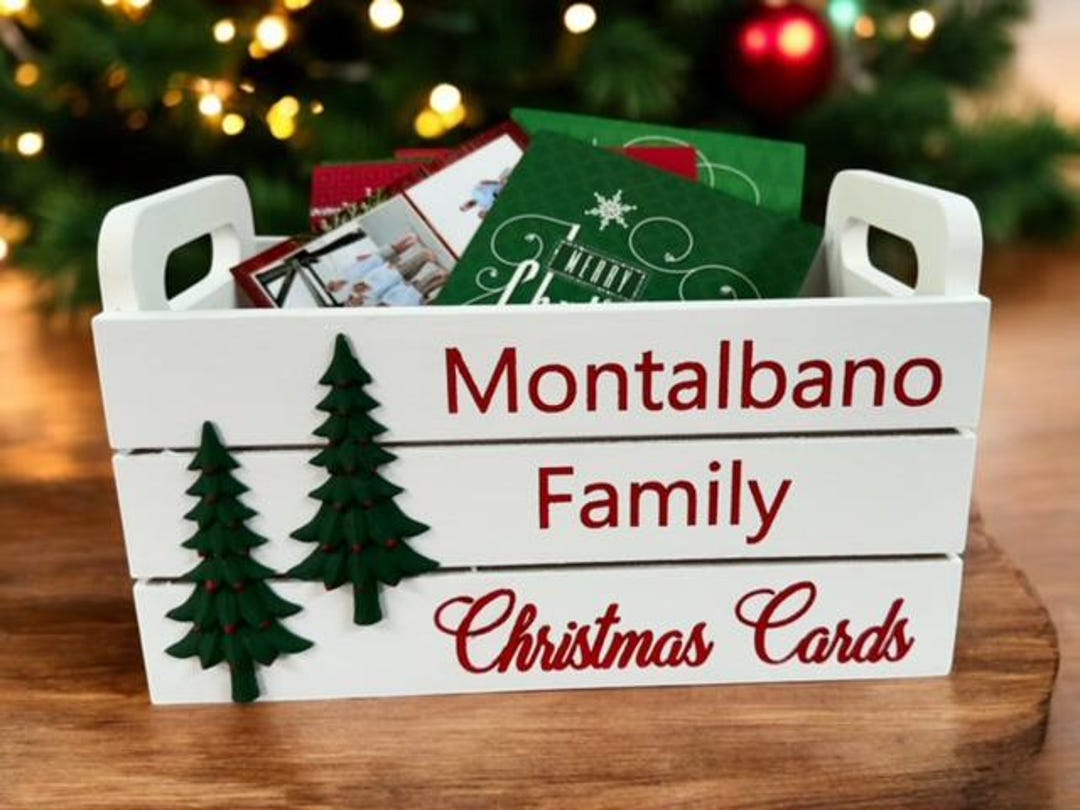 Christmas Card Holder, Christmas Card Box, Rustic Christmas Decor ...