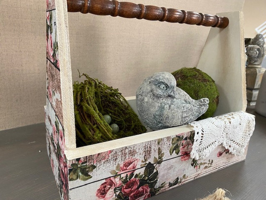 Farmhouse Wood Toolbox, Shabby Chic Wooden Toolbox, Decorative Toolbox ...