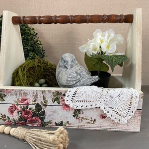 Farmhouse Wood Toolbox, Shabby Chic Wooden Toolbox, Decorative Toolbox ...