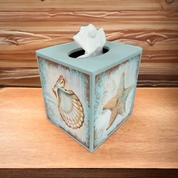 Beach Tissue Box Buy Square Tissue Box Cover Pink Ocean | Watercolour