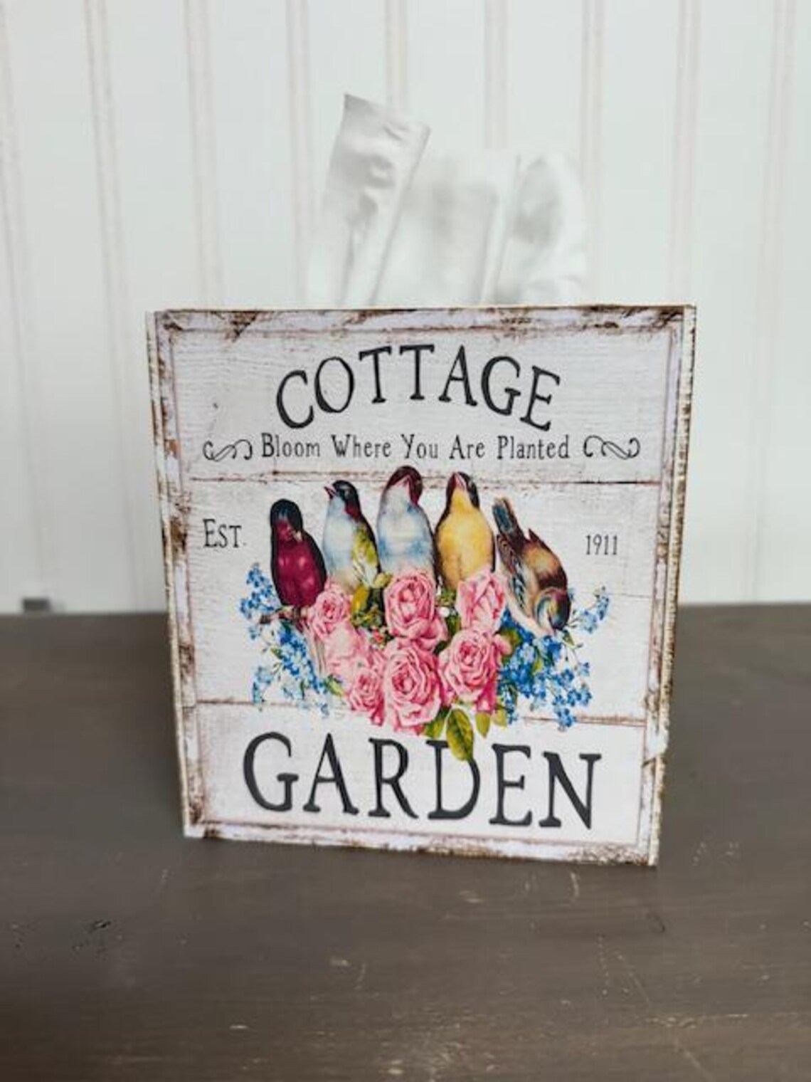 French Country Tissue Box, Tissue Box Cover, Birds Tissue Box Cover ...