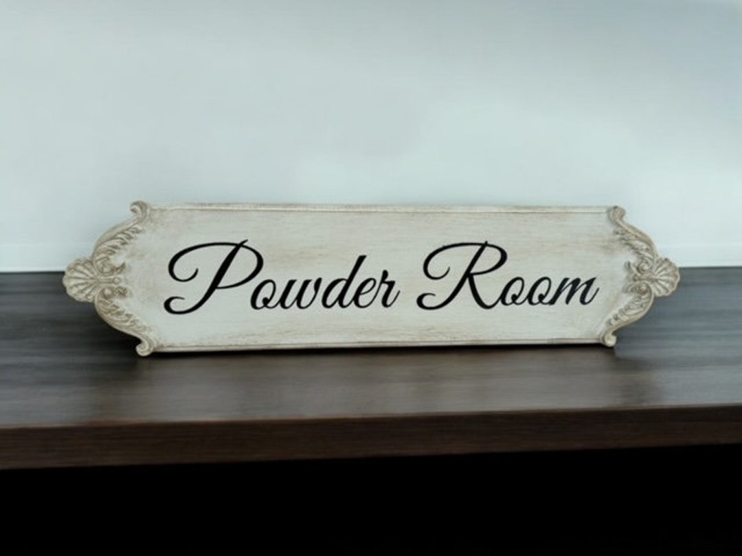 Powder Room Sign, French Country Bathroom Sign, Farmhouse Sign ...