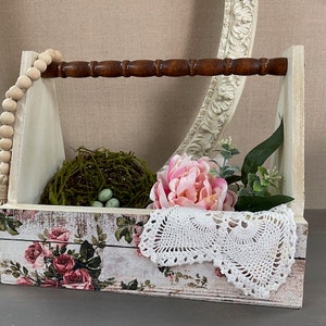 Farmhouse Wood Toolbox, Shabby Chic Wooden Toolbox, Decorative Toolbox ...