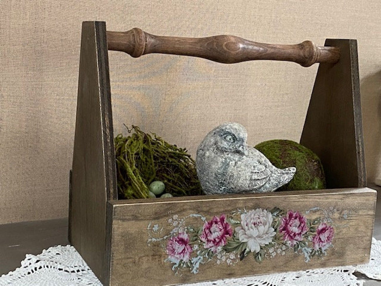 Farmhouse Wood Toolbox, Shabby Chic Wooden Toolbox, Decorative Toolbox ...