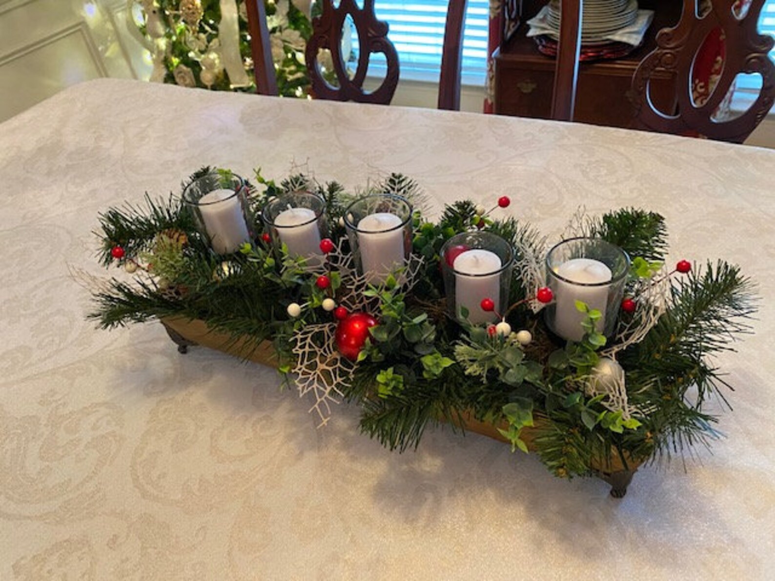 Rustic Christmas Centerpiece, Wood Box Centerpiece, Christmas Decor ...