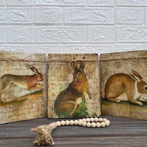 Vintage Rabbit Sign, Farmhouse Rabbit Sign, Primitive Rabbit Sign ...