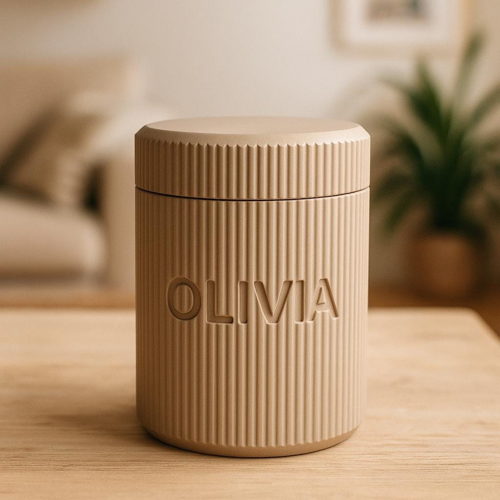 Personalized 3D Printed Twist Lock Jar: Modern Ribbed Container - Etsy