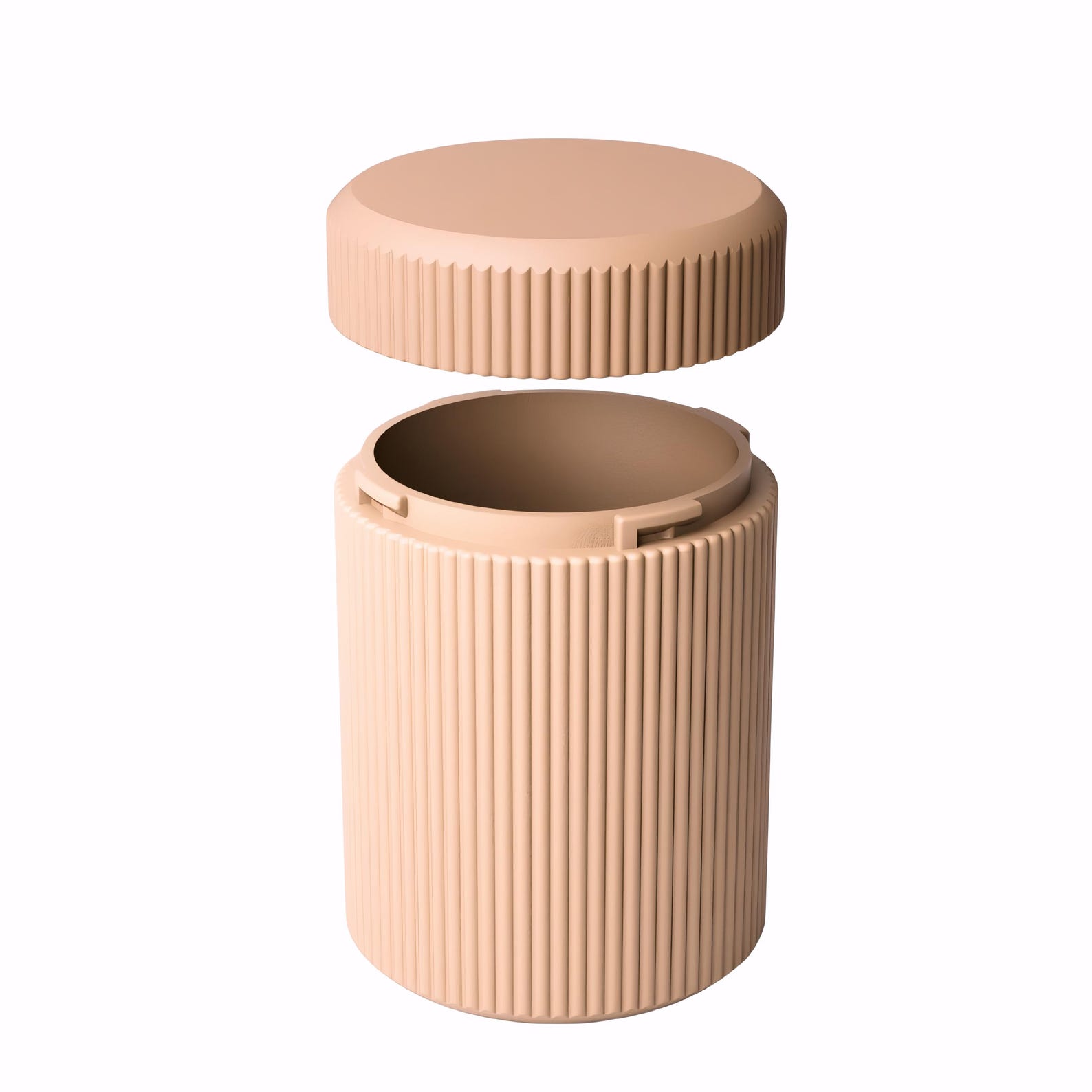 Personalized 3D Printed Twist Lock Jar: Modern Ribbed Container - Etsy