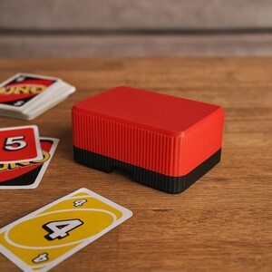 UNO Card Case: Red and Black Deck Box, 3D Printed Travel Card Storage ...