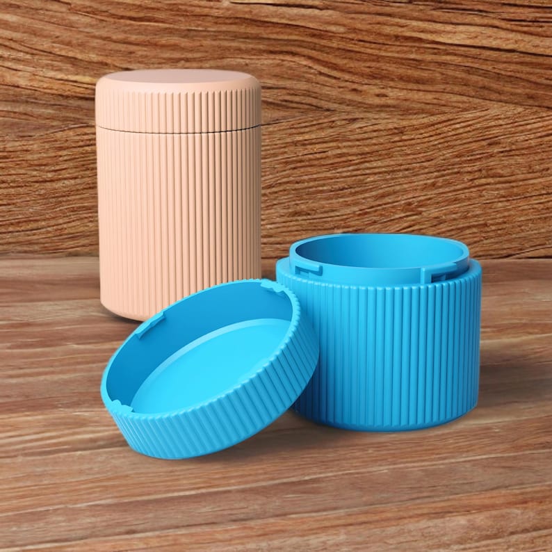 Personalized 3D Printed Twist Lock Jar: Modern Ribbed Container - Etsy