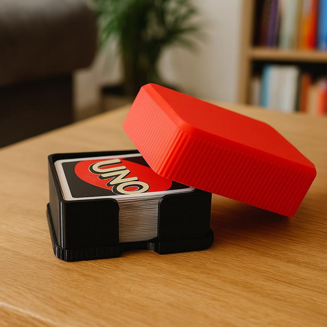 UNO Card Case: Red and Black Deck Box, 3D Printed Travel Card Storage ...