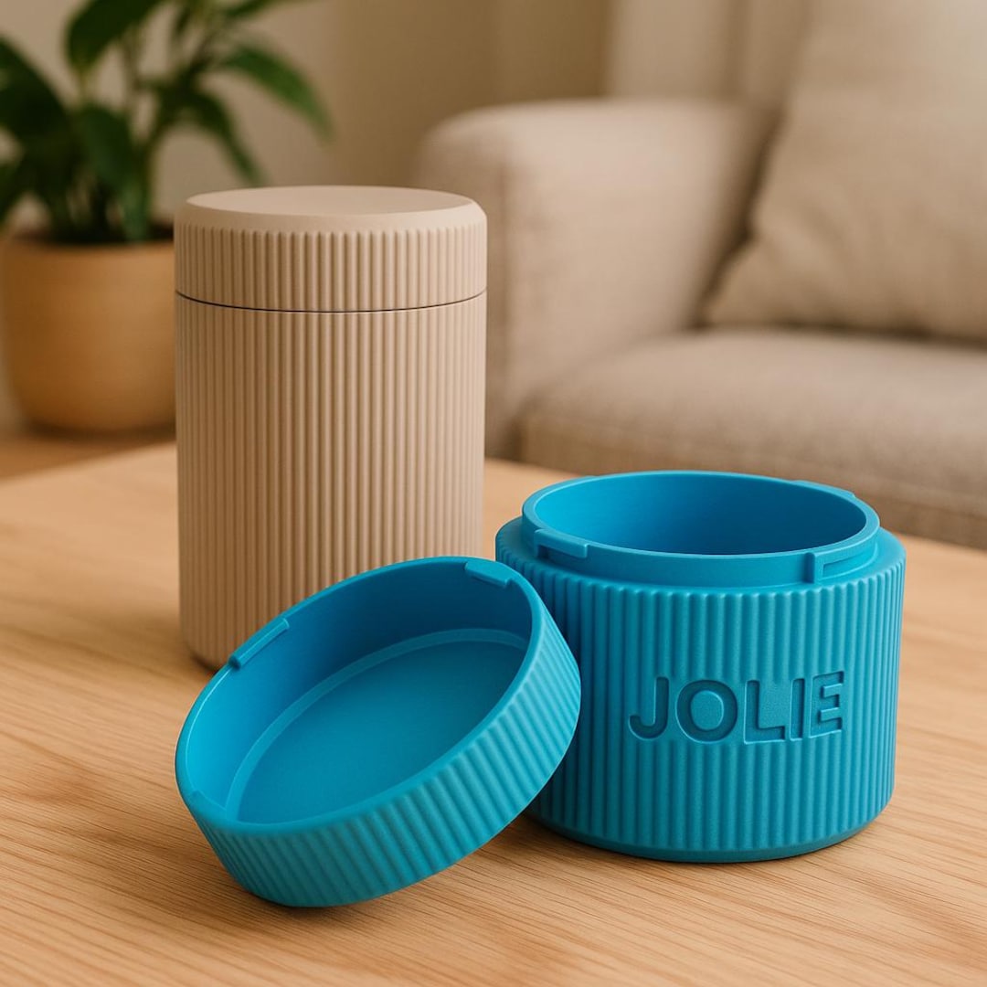 Personalized 3D Printed Twist Lock Jar: Modern Ribbed Container - Etsy