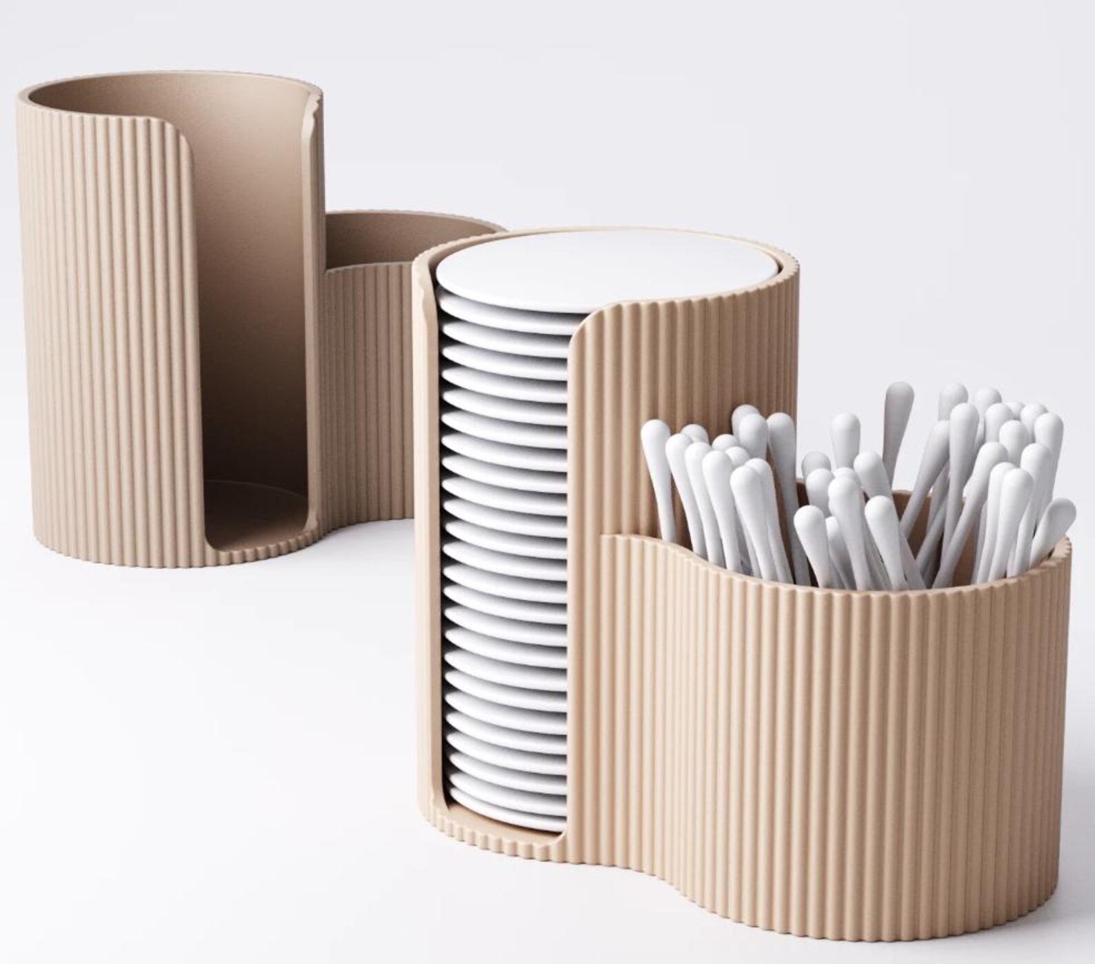 Cotton Swab and Pad Holder: Modern 3D Printed Bathroom Organizer ...