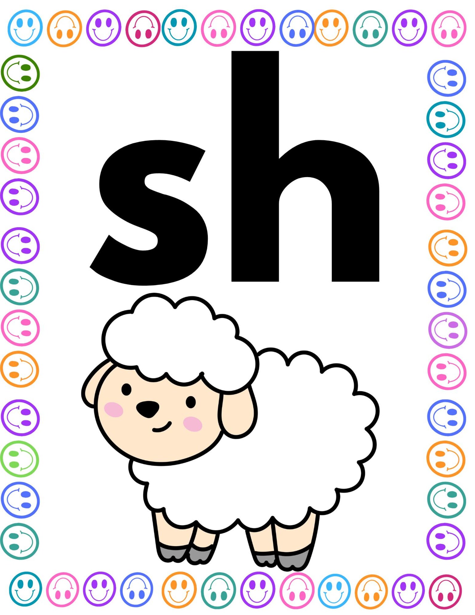 Smiley Alphabet Charts Diagraphs Vowel Teams R Control Vowels Visual ...