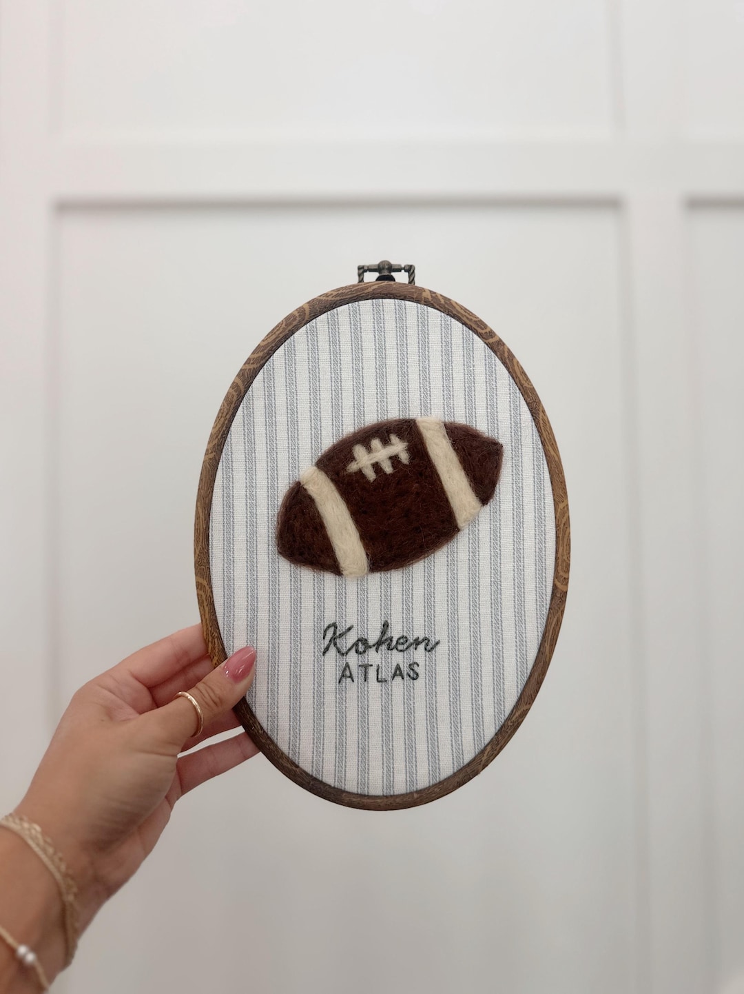 Personalized Football Nursery Wall Art – Custom Needle Felt Sports ...