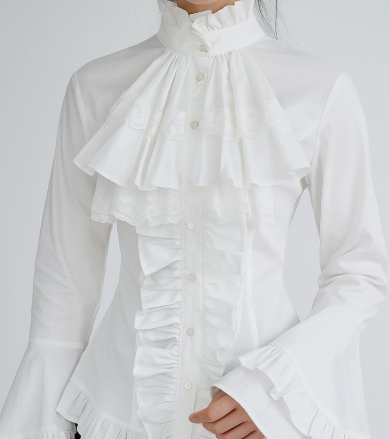 Victorian Ruffle Lace Blouse: Gothic Steampunk Renaissance Top - Etsy