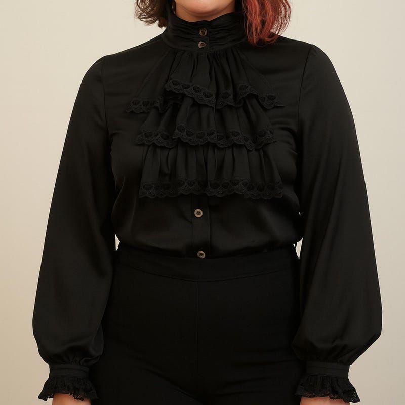Gothic Ruffled Blouse - Etsy UK