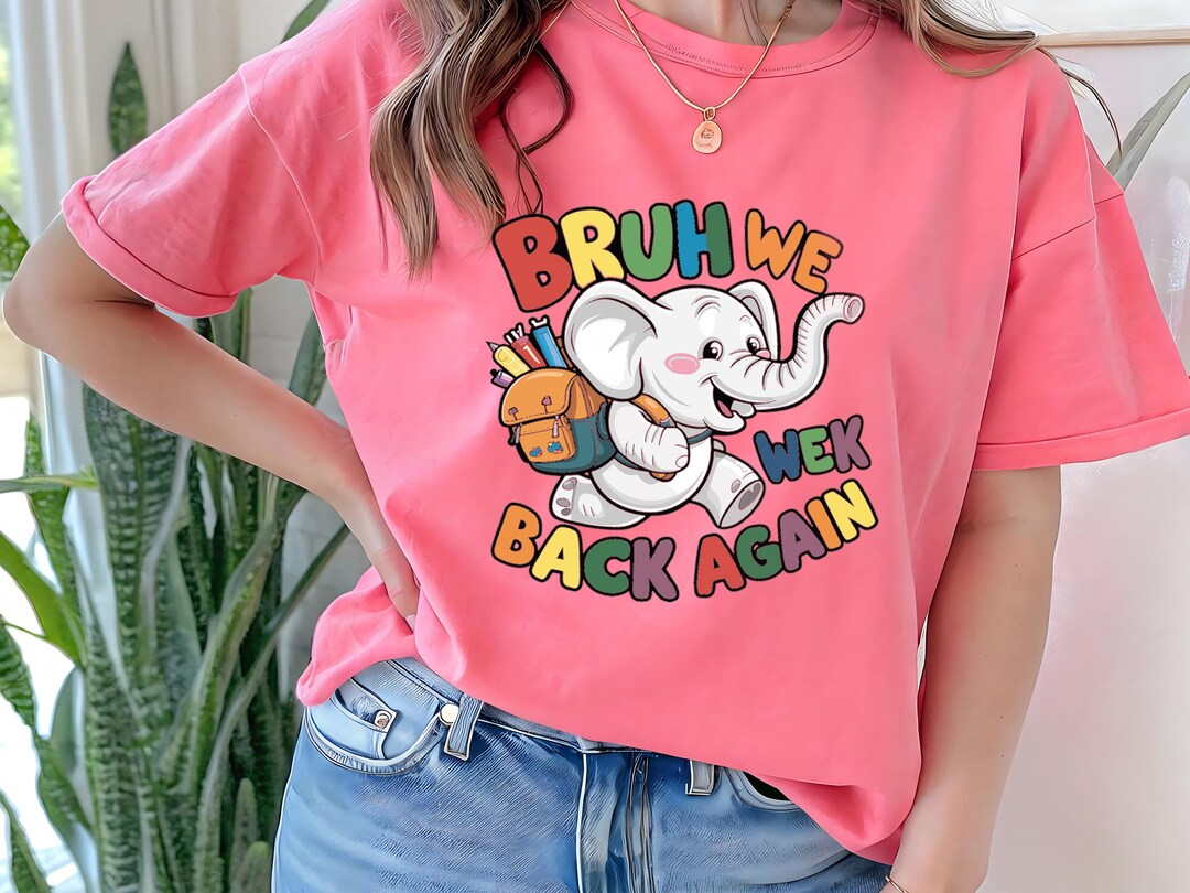 Bruh We Wer Back Again SVG PNG DXF Funny School Comeback Design, Cool Cartoon Pencil Backpack ...