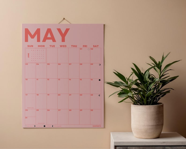 2026 Wall Calendar, Colorful Large Monthly Planner With Dates, 12 Month ...