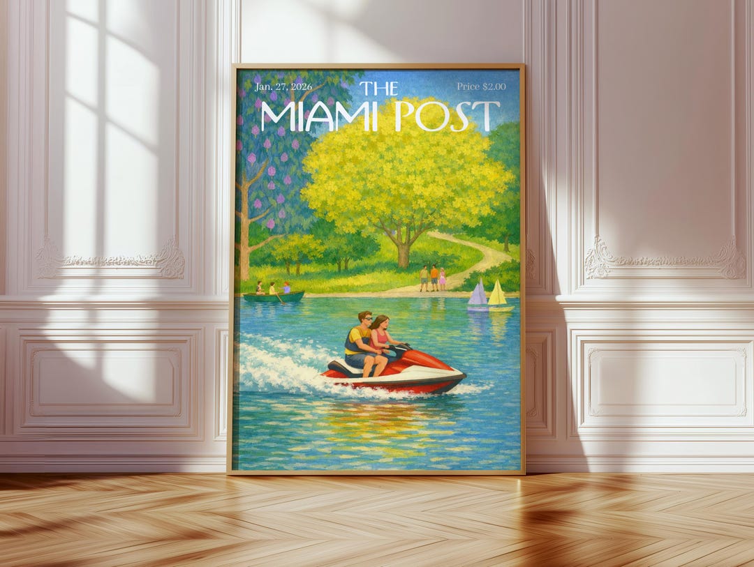 The Miami Post Magazine Print, Trendy Editorial Wall Art, Luxury ...