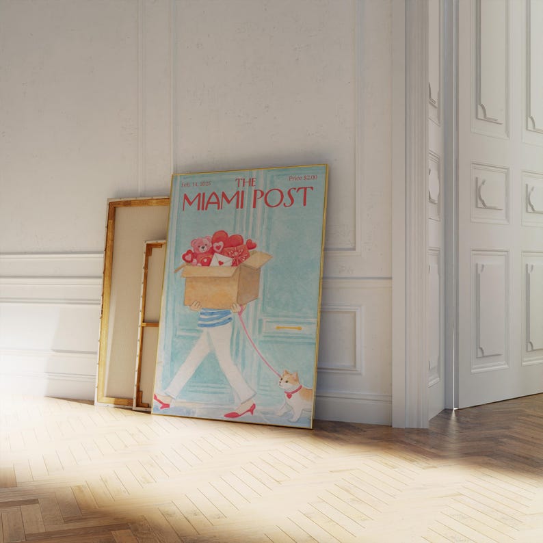 The Miami Post Magazine Cover Print, Vintage Editorial Printable ...