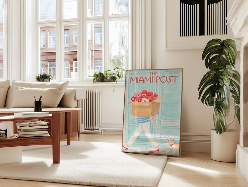 The Miami Post Magazine Cover Print, Vintage Editorial Printable ...