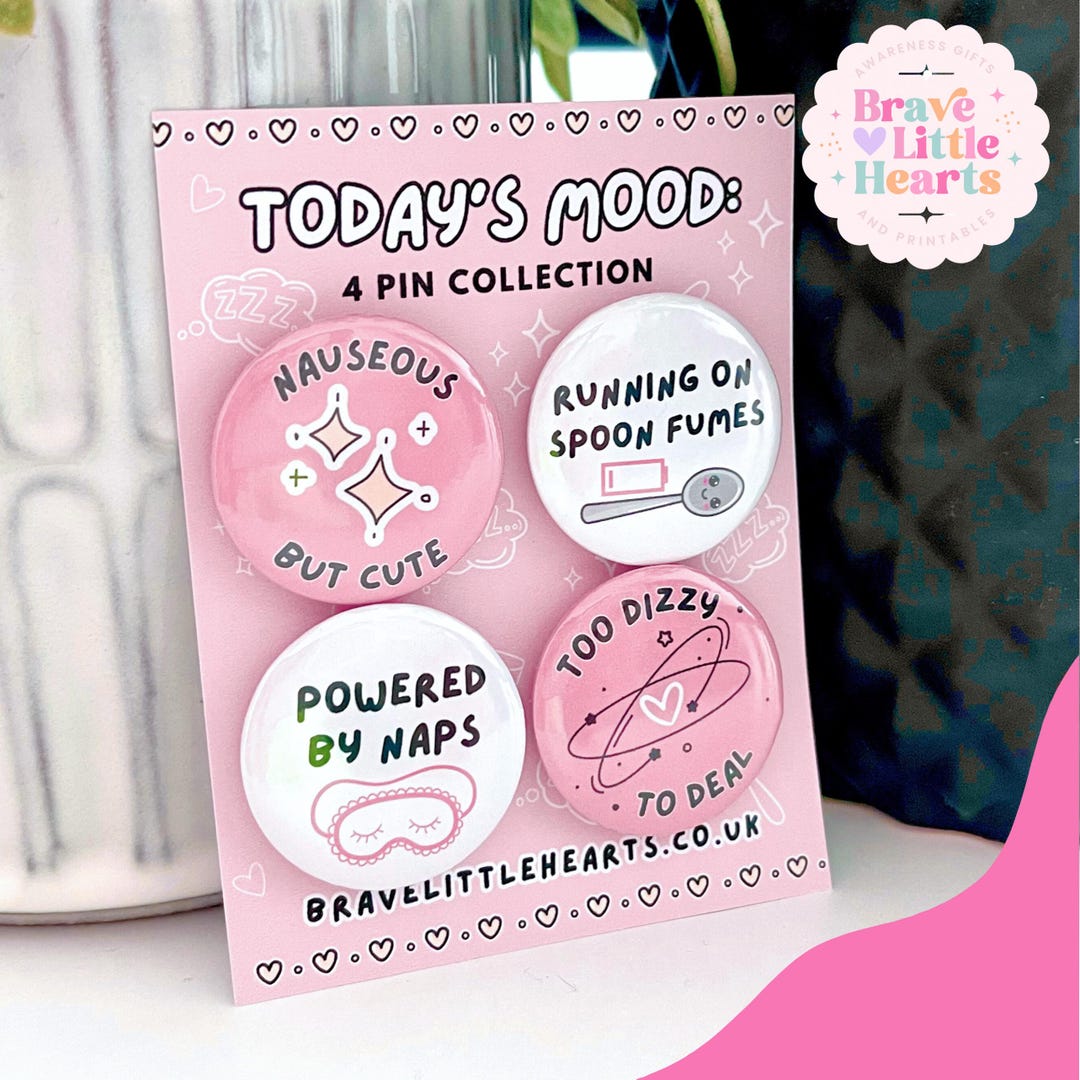 Today's Mood • Spoon Theory Badges • Pots Awareness Badge Set • Chronic ...