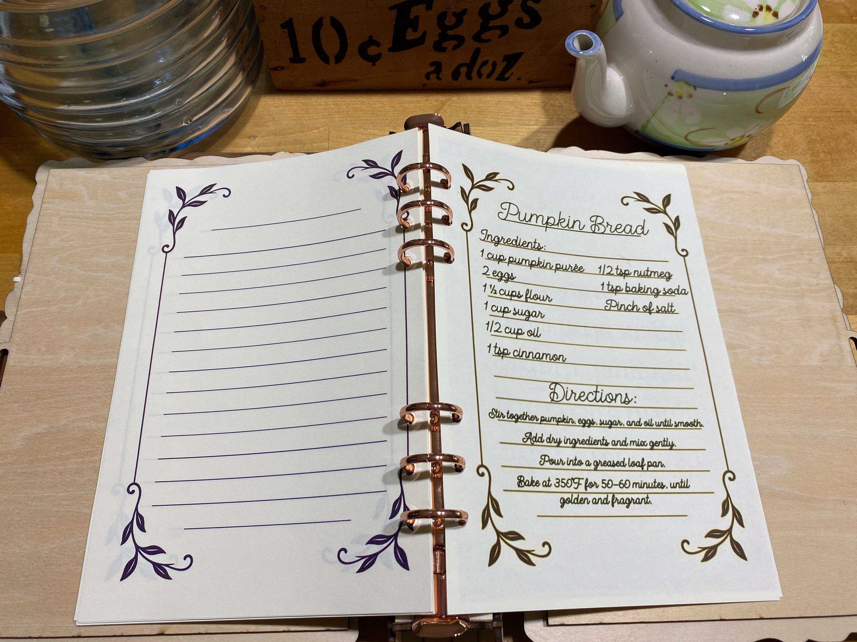 DIY Recipe Book: Scrapbook-style Wooden Cookbook - Family Heirloom Gift ...