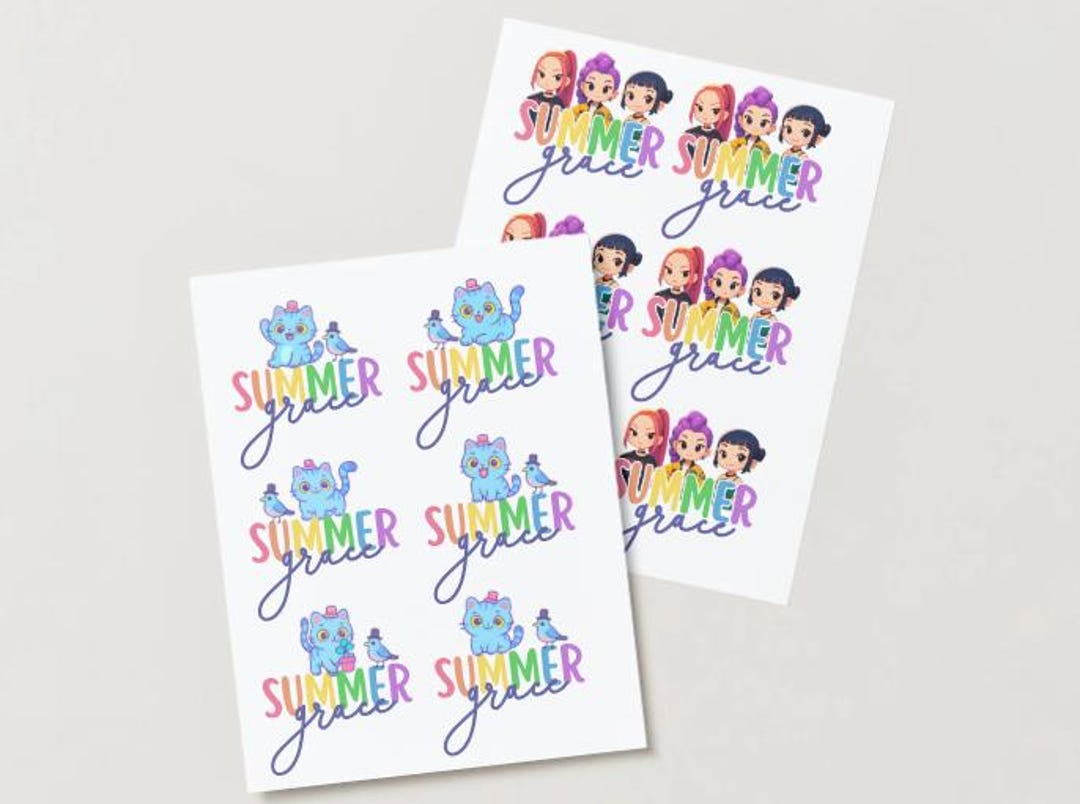 Custom K-pop Demon Hunters Name Labels, Vinyl Sticker, Waterproof ...