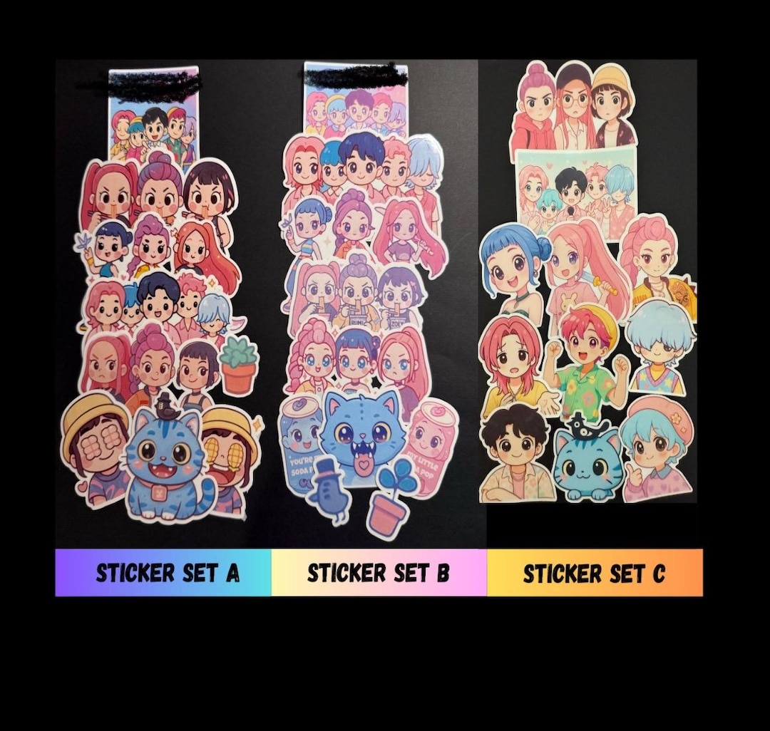 Kpop Demon Hunters Girls Sticker Set, Vinyl Waterproof K-pop Hunters ...