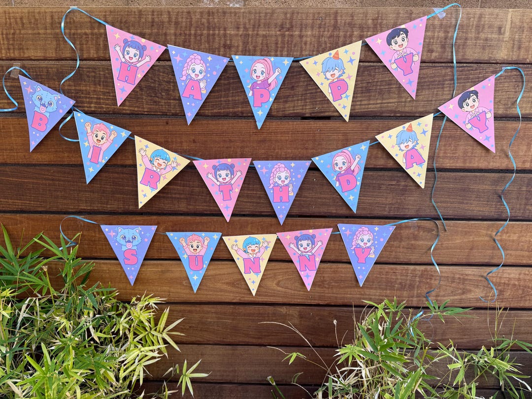 K-pop Demon Hunters Girls and Boys Birthday Bunting Flag Banner ...