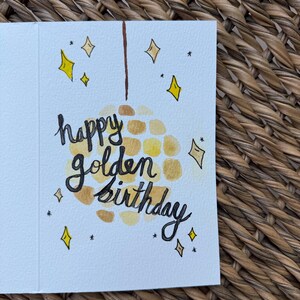 Golden Birthday Disco Birthday Card - Etsy