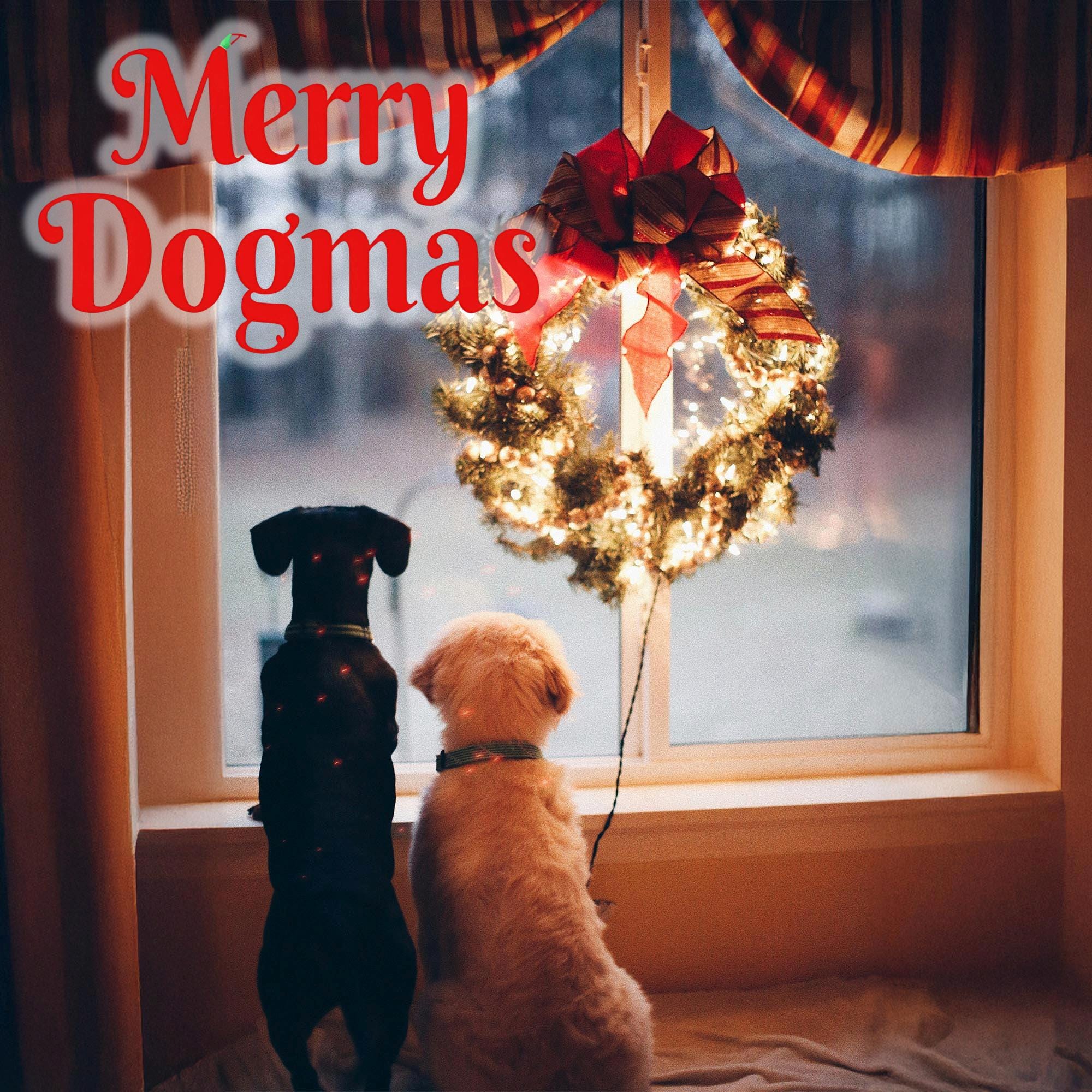 Merry Dogmas Christmas Dogs Print | Festive Pet Wall Art (digital ...