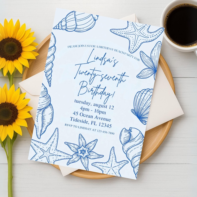 Seashell Invitations - Etsy