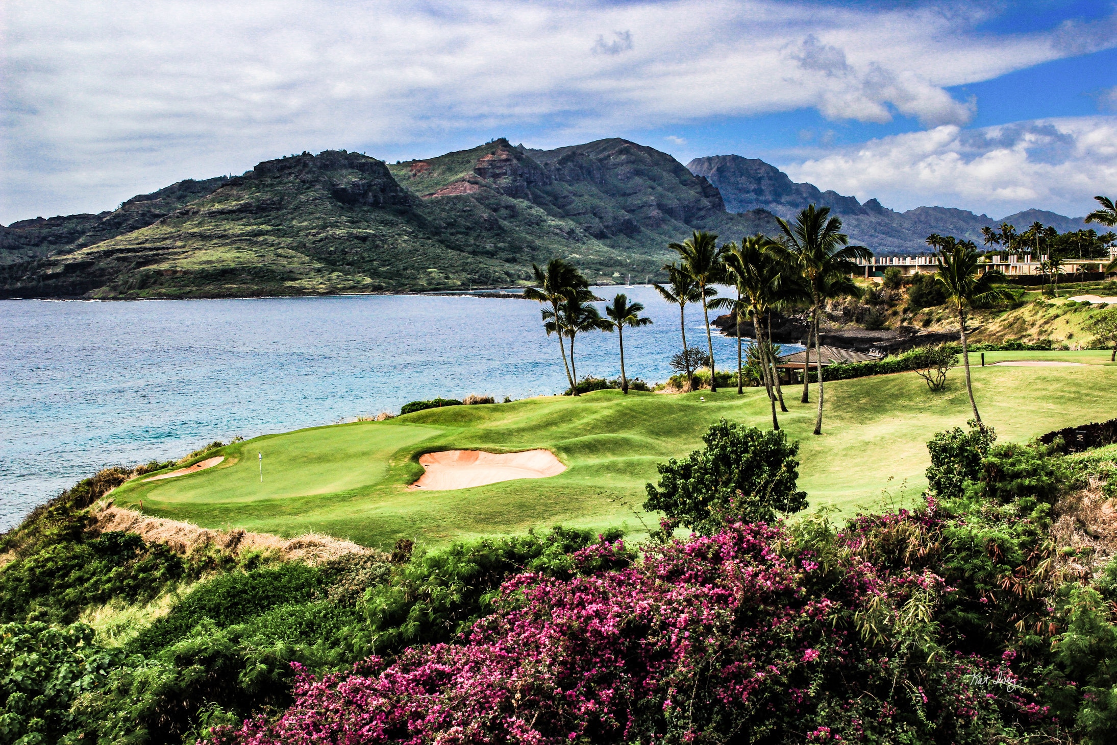 Colorful Flowers and Golf Course at the Marriott on the Island of Kauai ...