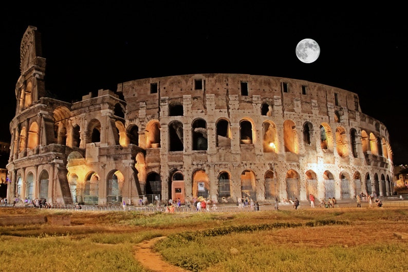 Blue Moon Over the Colosseum, Rome, Italy - Etsy