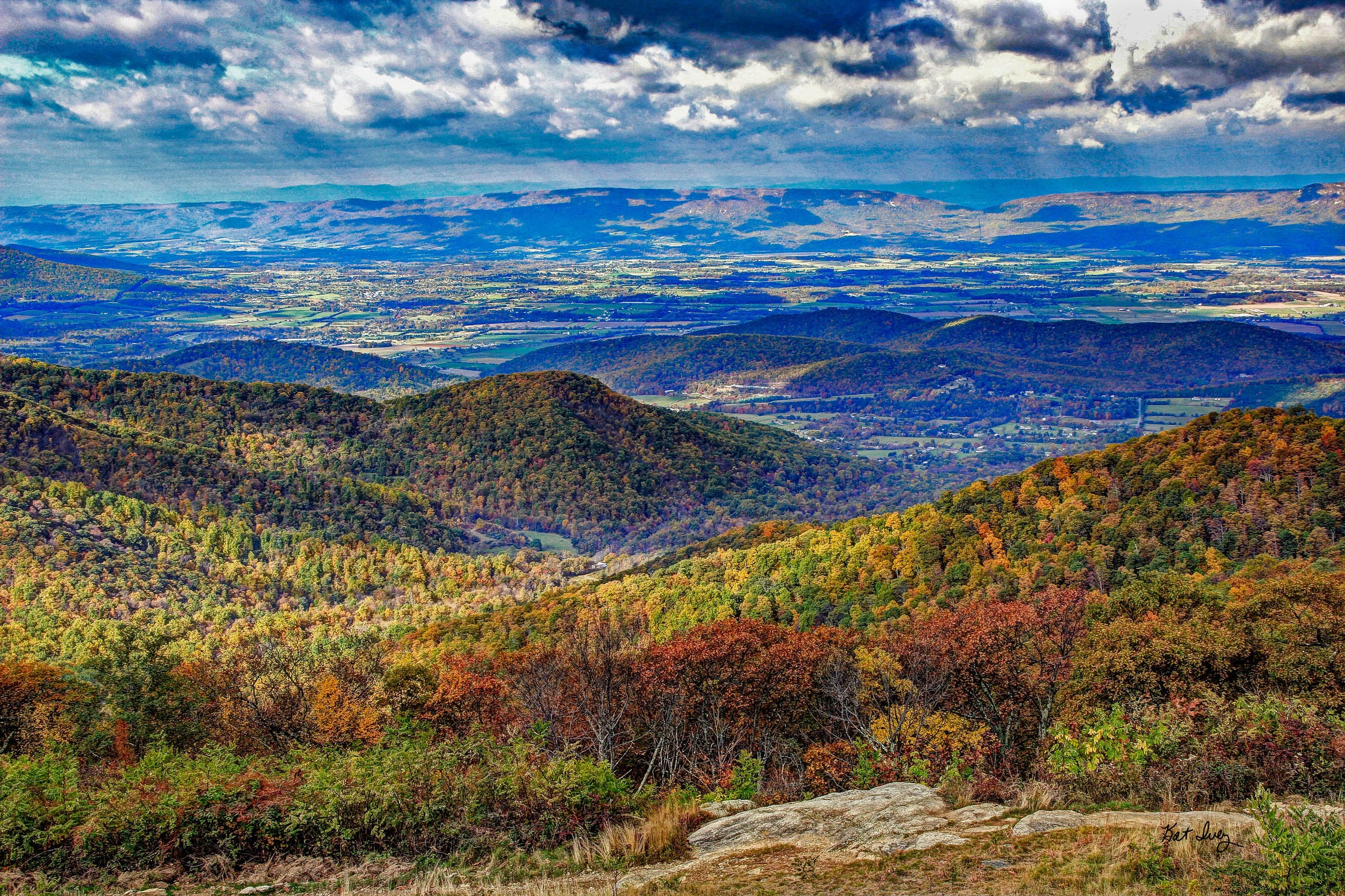 View to the West From Skyline Drive in the Fall, Virginia 16X24 Inch ...