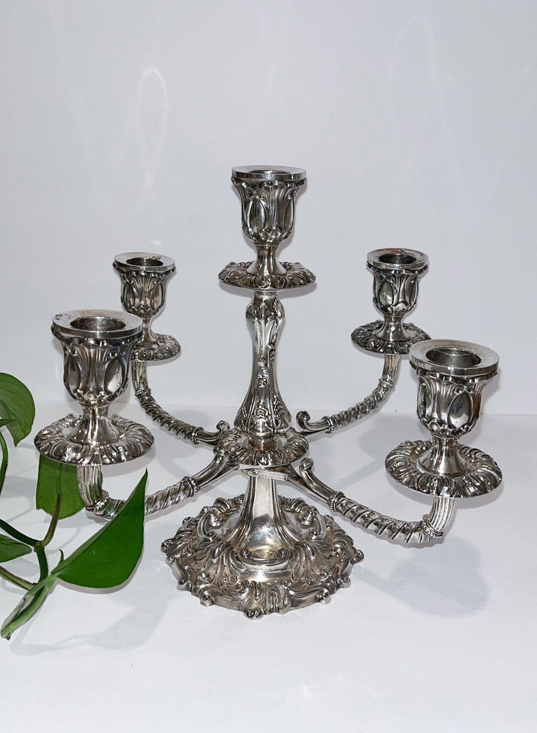 Vintage Silver Plated 5-arm Candelabra • Bell Mark Sheffield - Etsy