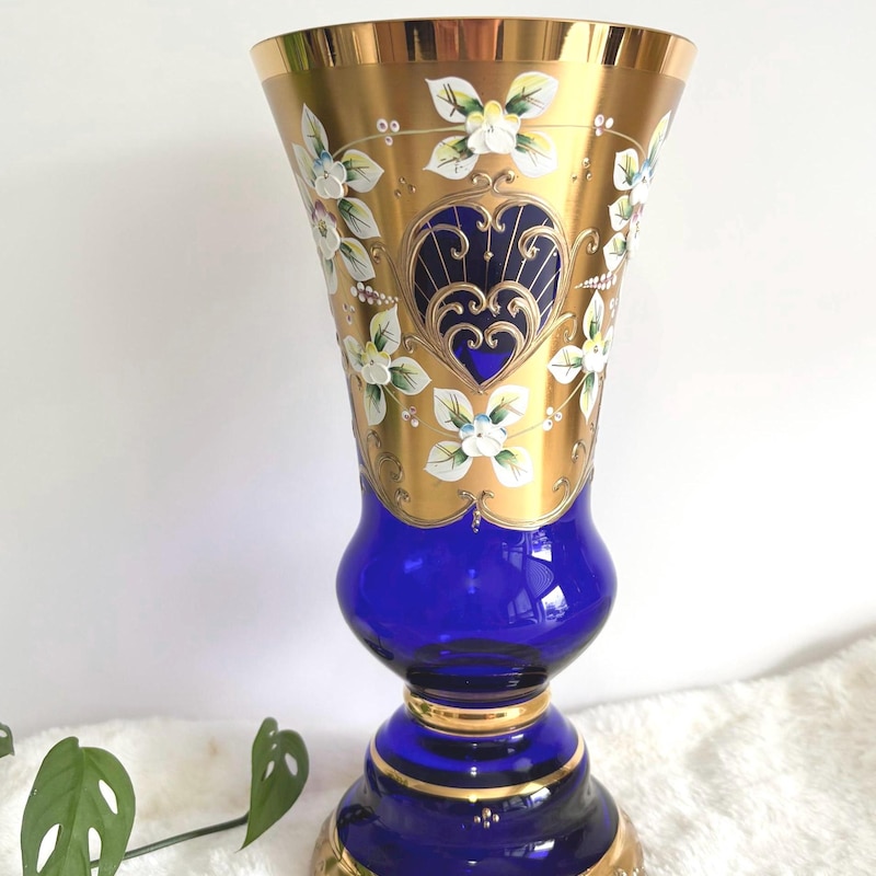 Hand Painted Blue Vase Eu - Etsy
