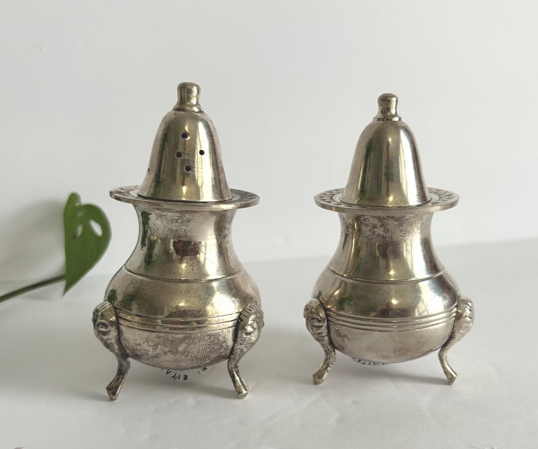 Vintage Silverplate Salt and Pepper Shakers With Lion Feet Made in ...